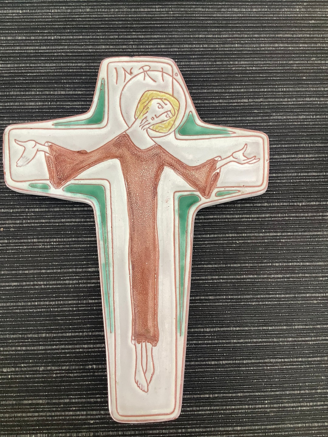 Vintage Glazed Liturgical Cross Crucifix Religious Christian Catholic ...
