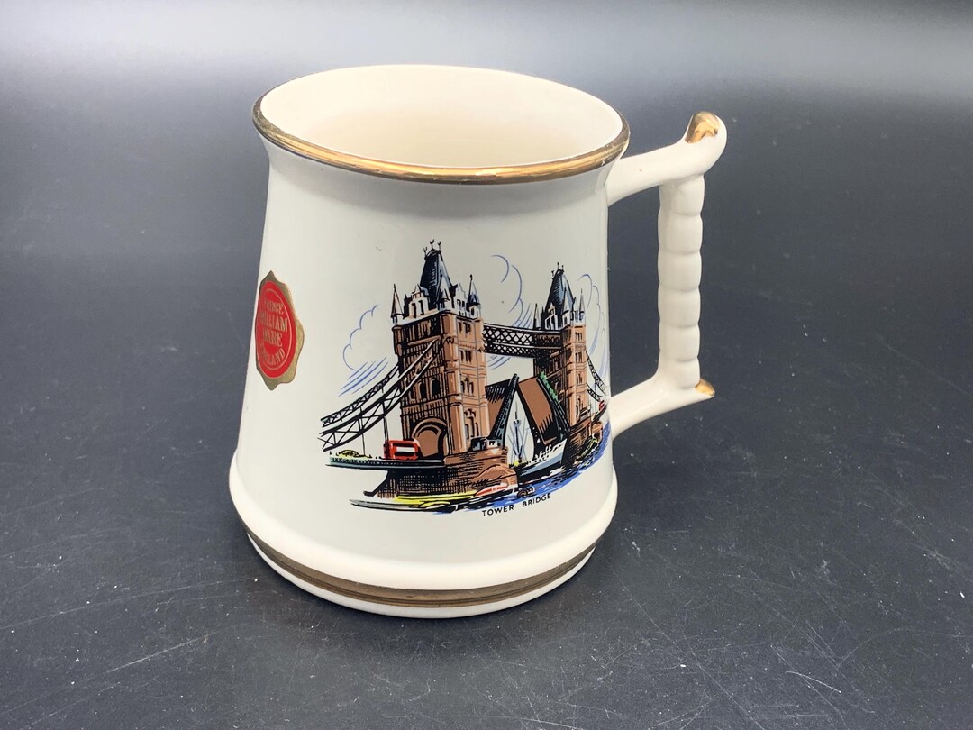 Vintage Tower Bridge, London Mug: 1980s Prince William Ware, 22k Gold ...