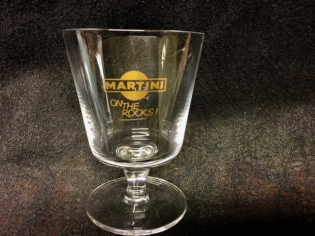 1 Vintage Martini on the Rocks Glass Advertising Martini on the Rocks ...
