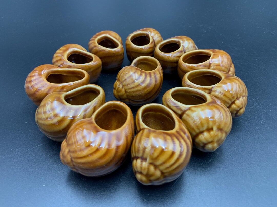 Set of 12 Ceramic Snail Dish Escargot Dish Vintage Snail Potsmall ...