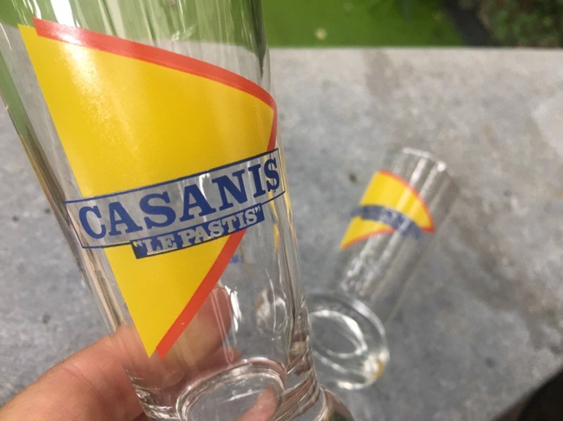 2 Vintage Casanis le Pastis Glasses With Heavy | Etsy