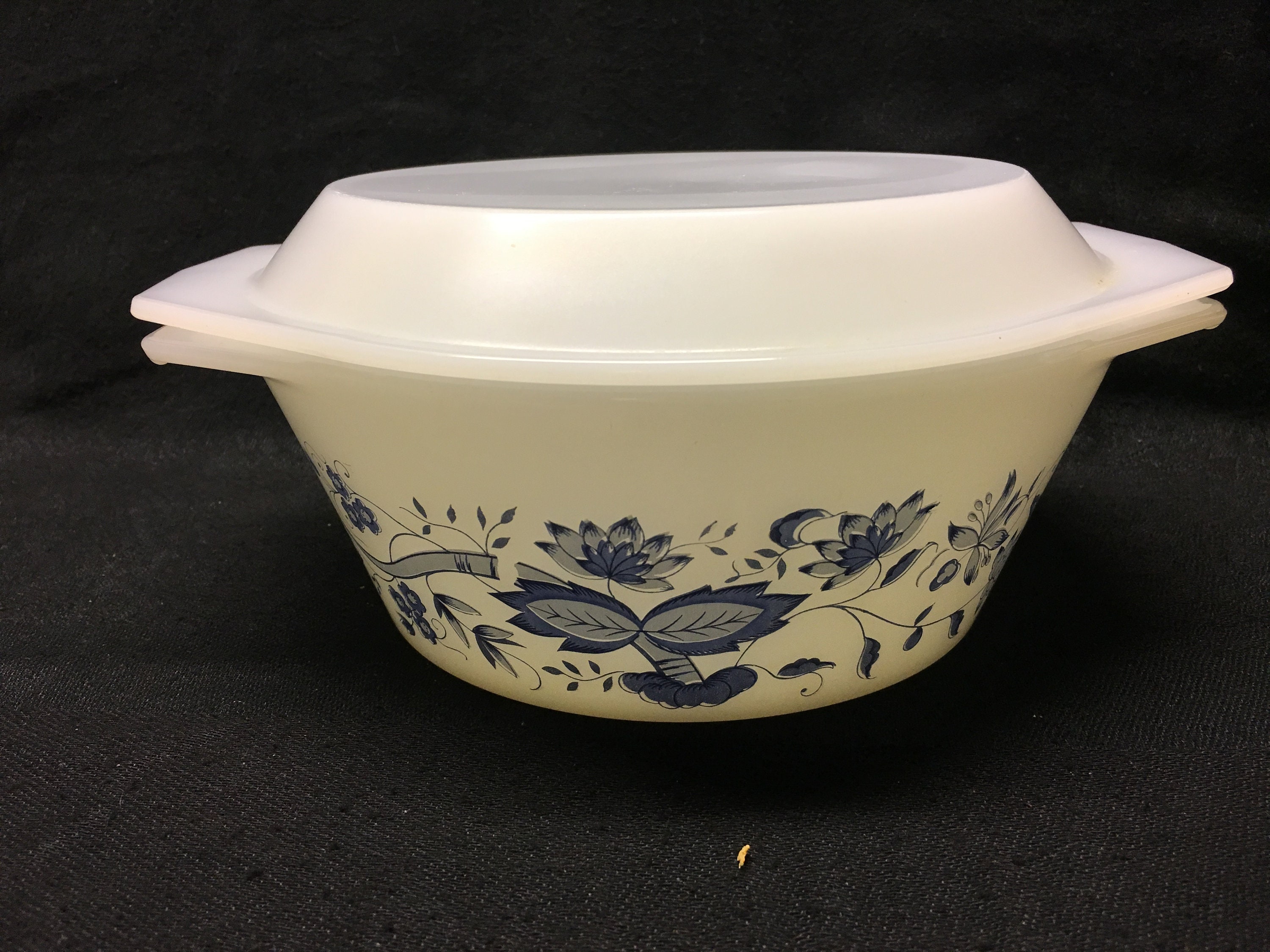 Vintage Arcopal French Casserole Dish blue flower design with | Etsy