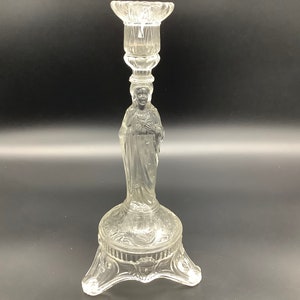 Glass Candlesticks Holy Mary and Jesus 30 Cm Made Around 1950 - Etsy