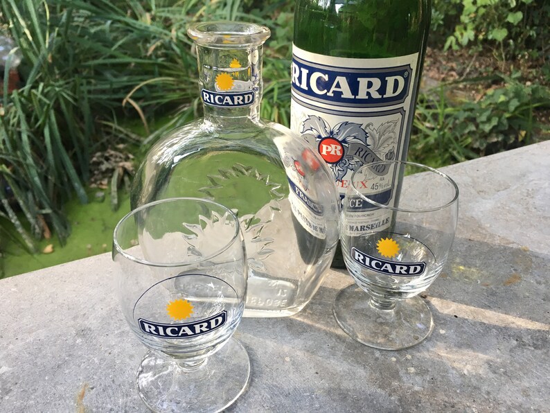 Vintage Ricard Carafe Set: French Pastis Water Pitcher & Glasses - Etsy