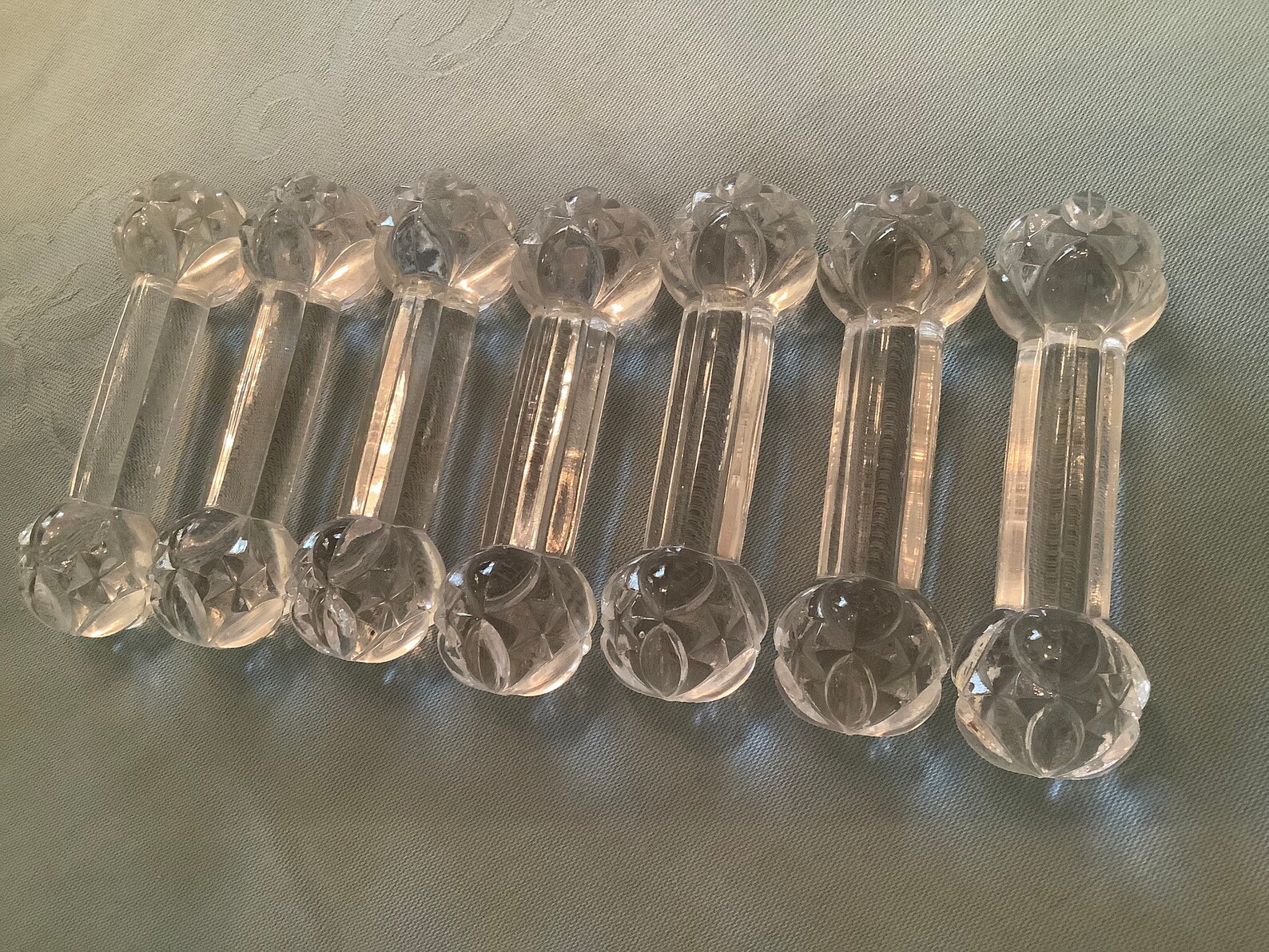 Vintage Set of 7 Pressed Glass Knife Rests Beginning 20th - Etsy