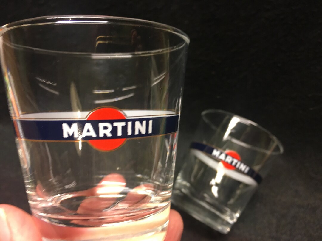 A Set of 2 Vintage MARTINI Rosso Tumbler Glasses Advertising Martini ...