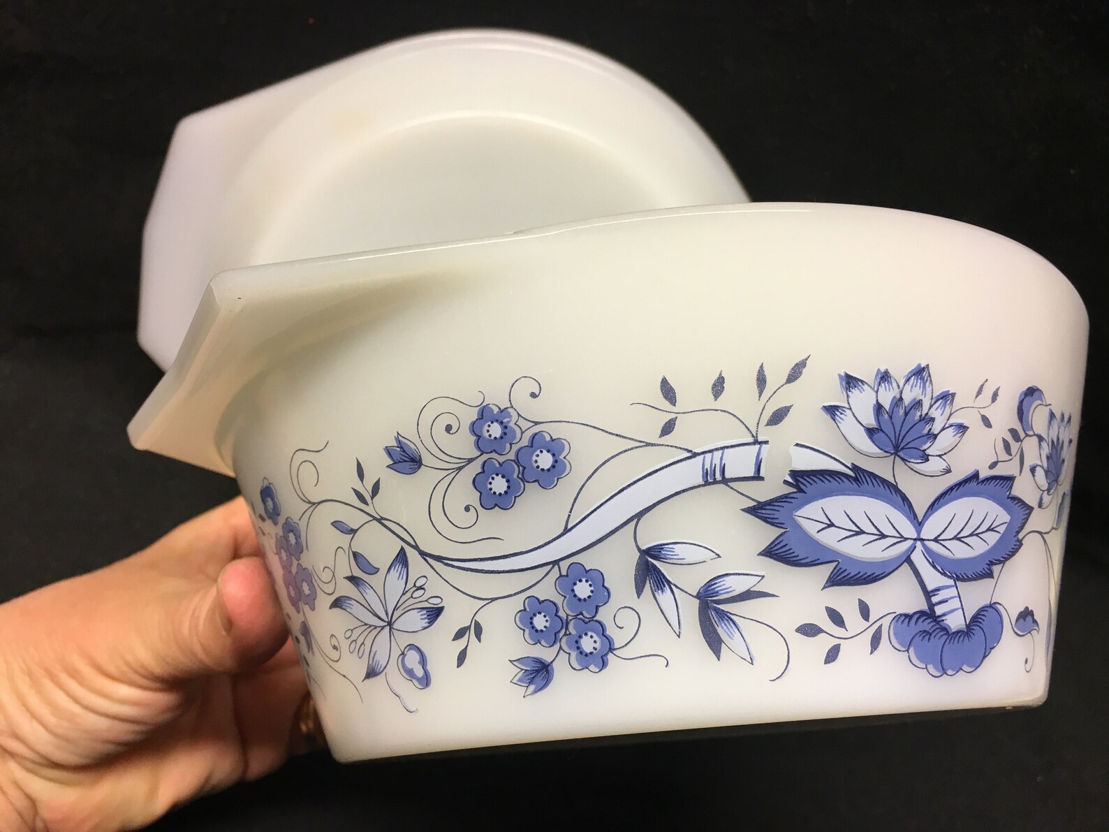 Vintage Arcopal French Casserole Dish Blue Flower Design With - Etsy