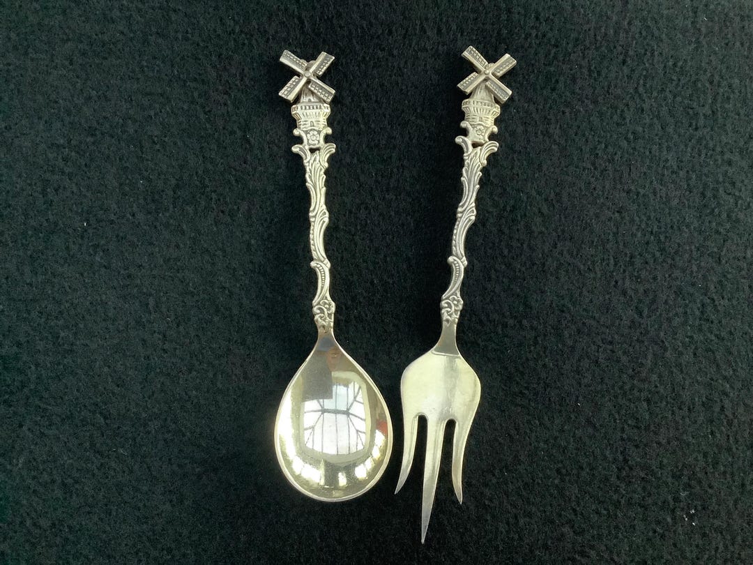 Silver-plated Spoon and Windmill Fork From the Beginning of the 20th ...