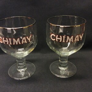 2 Vintage Glasses for the Famous Chimay Trappist Beer, Belgian Beer ...