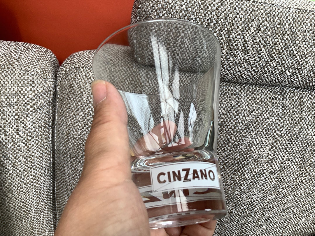 Vintage Cinzano Glass, White Logo Barware, Collector's Item - Etsy