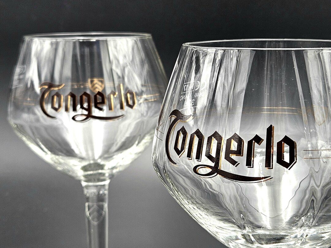 2 Vintage Tongerlo Chalice Beer Glasses, Stemmed, Belgian Beer, Belgium ...