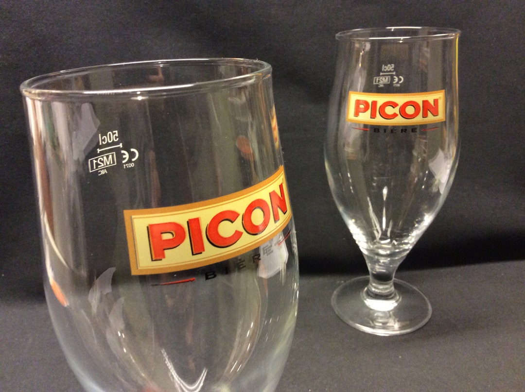 Vintage Picon Beer Glass With Picon Logo, Picon Bière Logo, Picon ...