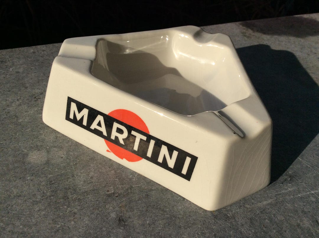 Vintage Triangle Martini Ashtray, Ceramic, Advertising Martini ...