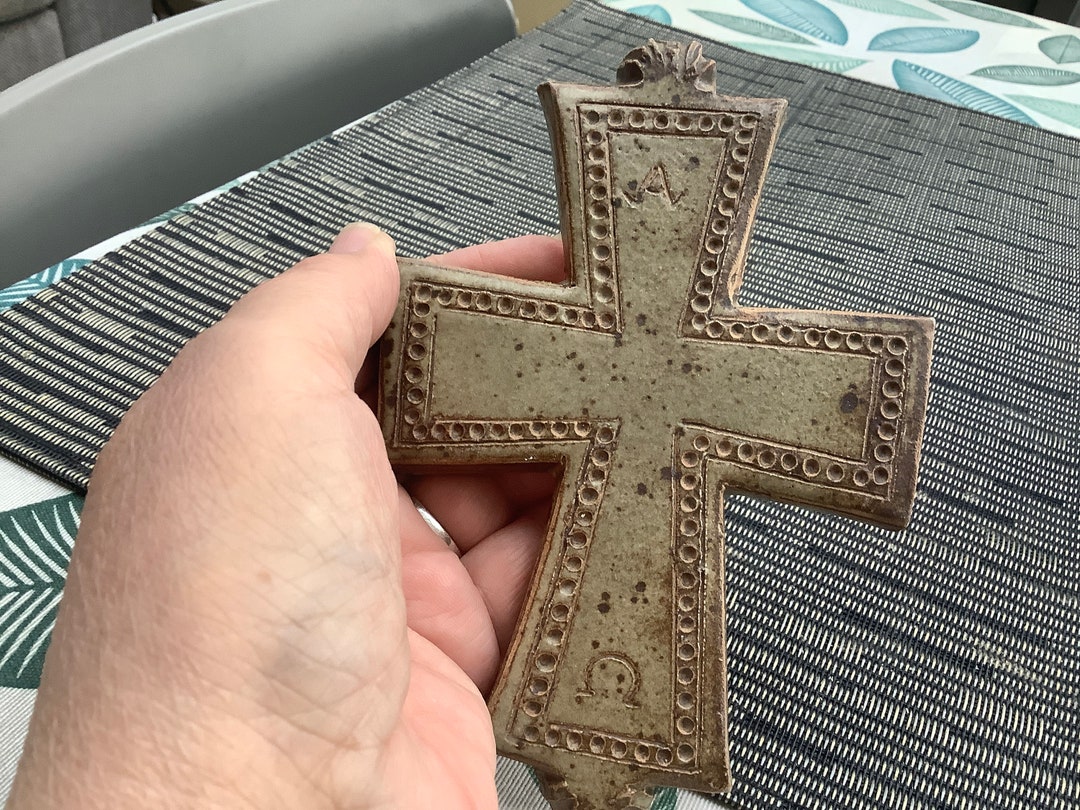 Beautiful Terracotta Cross With the Alpha and Omega Symbols, Made in ...