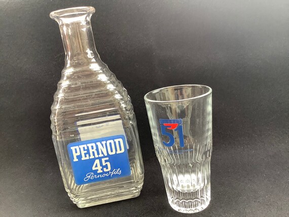 French PERNOD 1950s Glass PITCHER CARAFE ~ Iconic Pastis 51 Aperitif ...