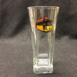A Vintage Campari Longdrink Glass With Image of Campari Trolley Car and ...