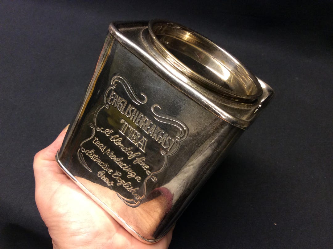 Vintage Silver Plated Brass Tea Tin Box, 'english Breakfast Tea ...
