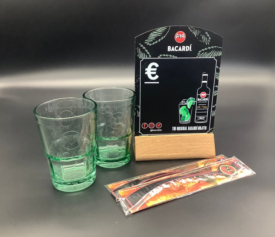 A Beautiful Bacardi Set for the Collector Consisting of 2 Glasses, a ...