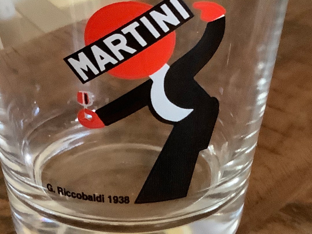 Martini Glass, Vintage MARTINI Glass Riccobaldi 1938 Advertising ...