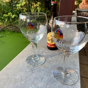 2 Glasses for the Famous Leffe Abbey Beer, Leffe Belgian Beer Glass ...