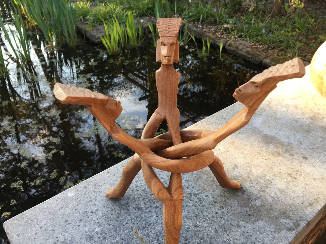 Vintage Three Head Wood Carving, Ghana Unity Sculpture - Etsy