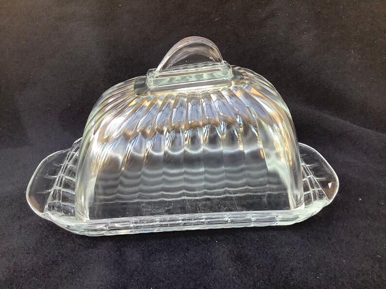Vintage Rectangular Butter Dish in Clear Glass With Lid | Etsy