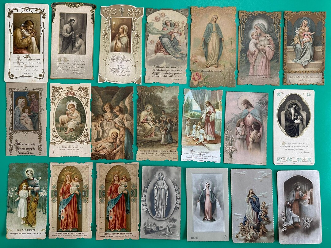 Lot 21 Beautiful Old Holy Cards From 1905 to 1950, Some as a Reminder ...