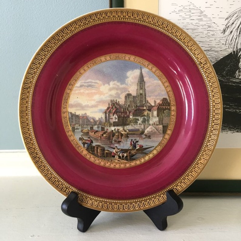 Antique Pratt Ware 123 Dessert Plate: Vue De La Ville De - Etsy