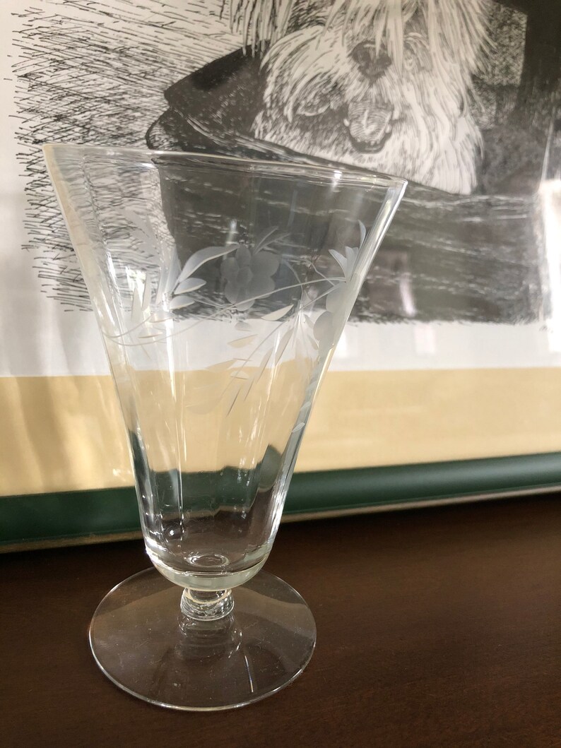 Vintage Gray Cut Optic Crystal Juice Glass - Etsy