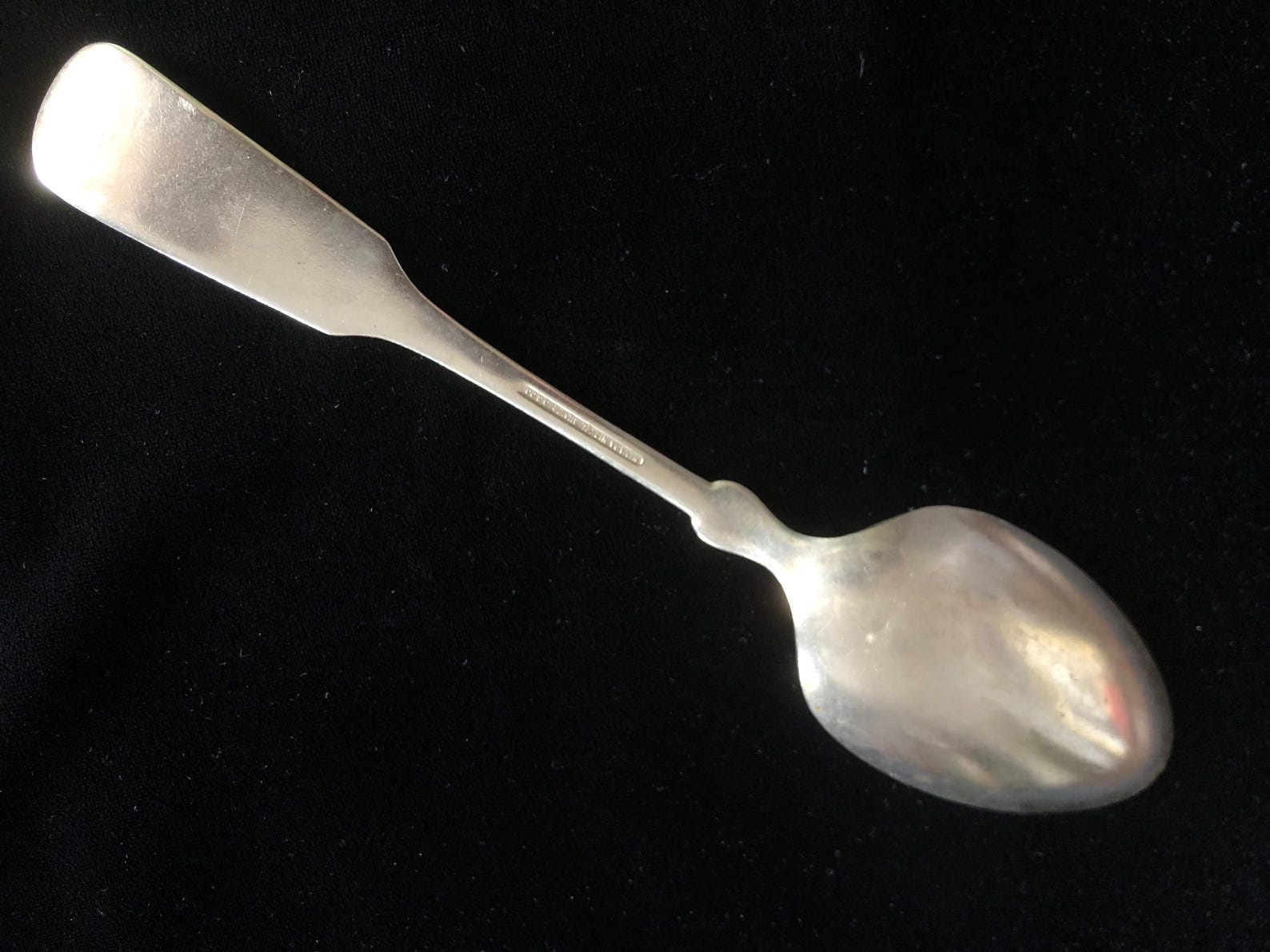 Antique Nevada Nickel Silver O. S. CO. Serving Spoon Tipped Fiddle ...