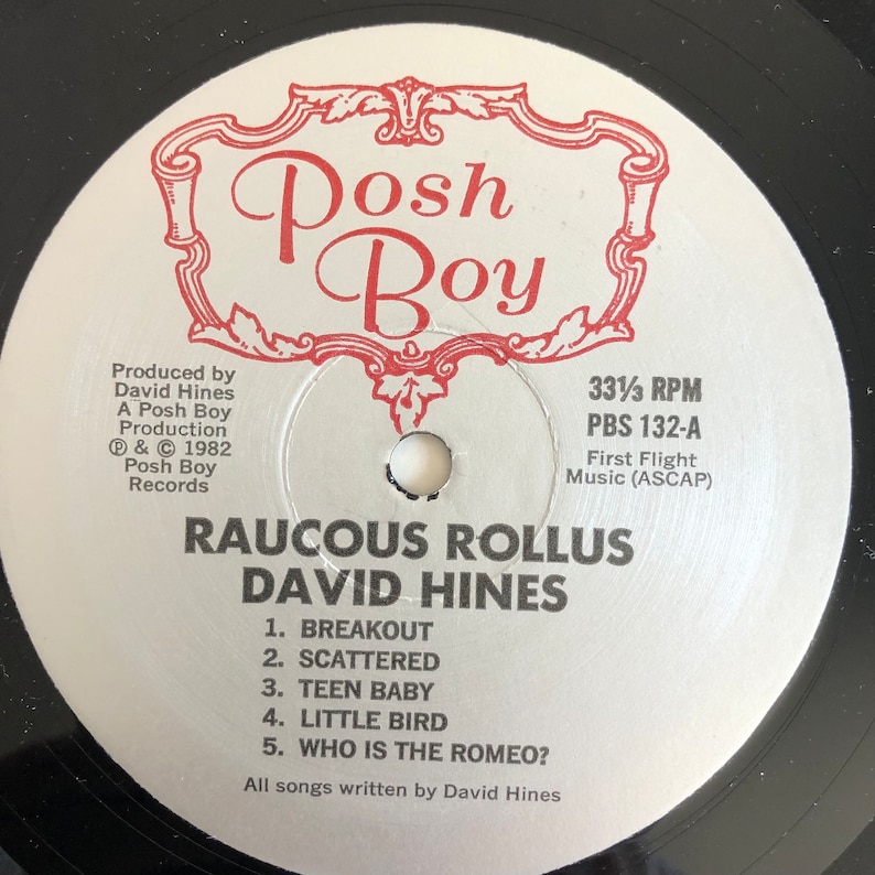 David Hines Raucous Rollus Posh Boy Records PBS 132 1982 - Etsy