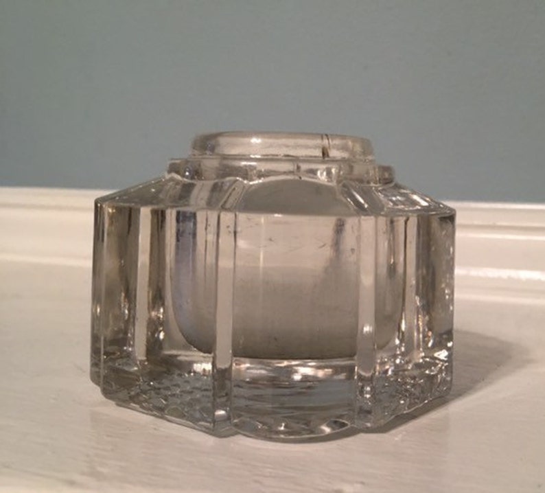 Antique Crystal Inkwell Paperweight With Ornate 716 Sterling Silver ...