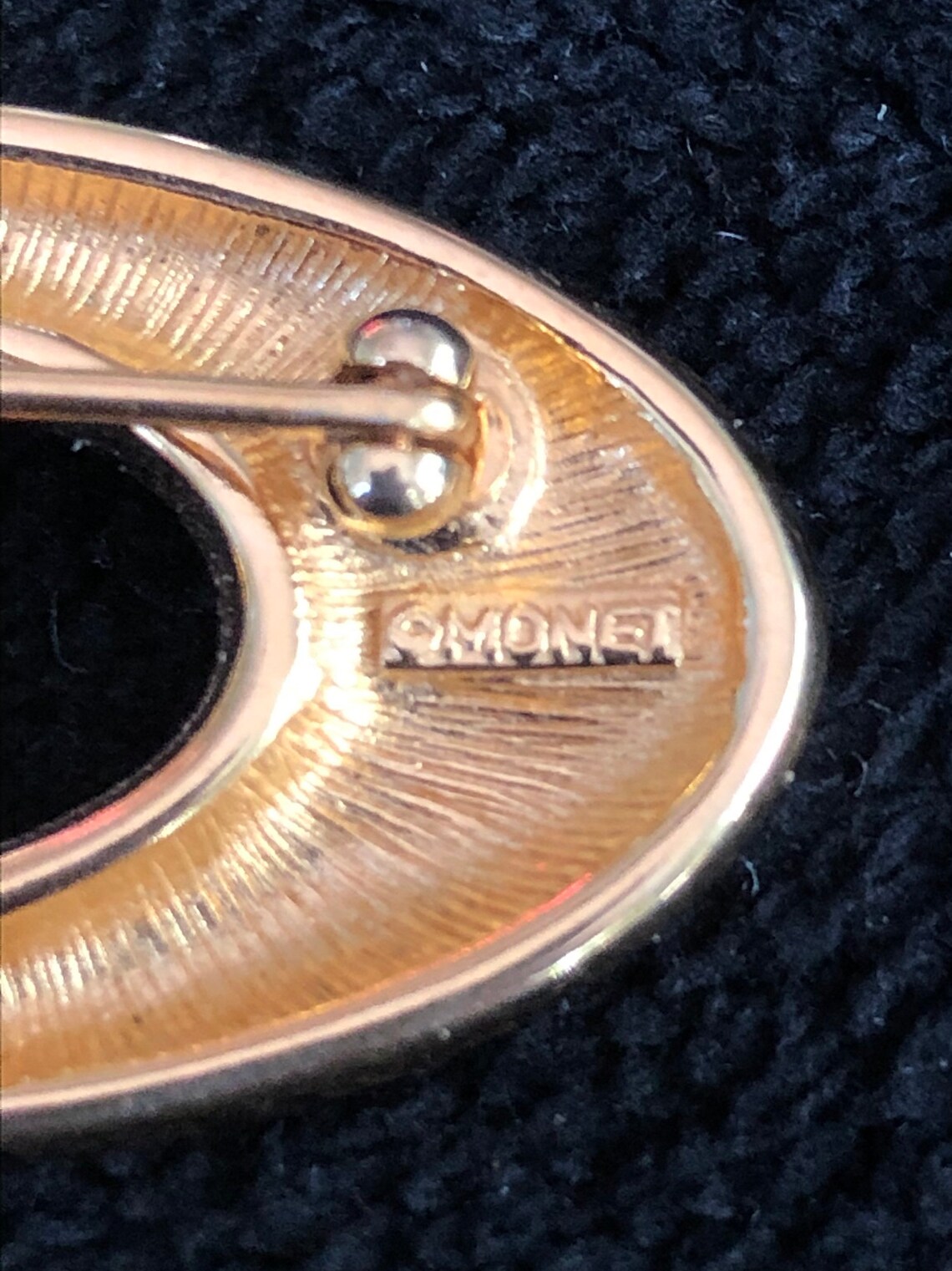 Vintage Monet Infinity Brooch With Navy Enamel - Etsy