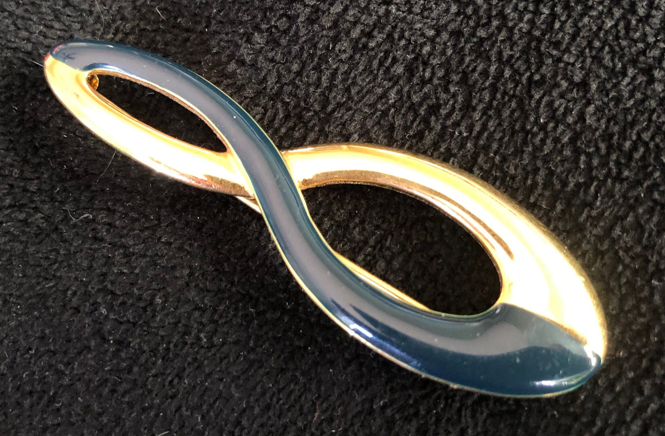 Vintage Monet Infinity Brooch With Navy Enamel - Etsy