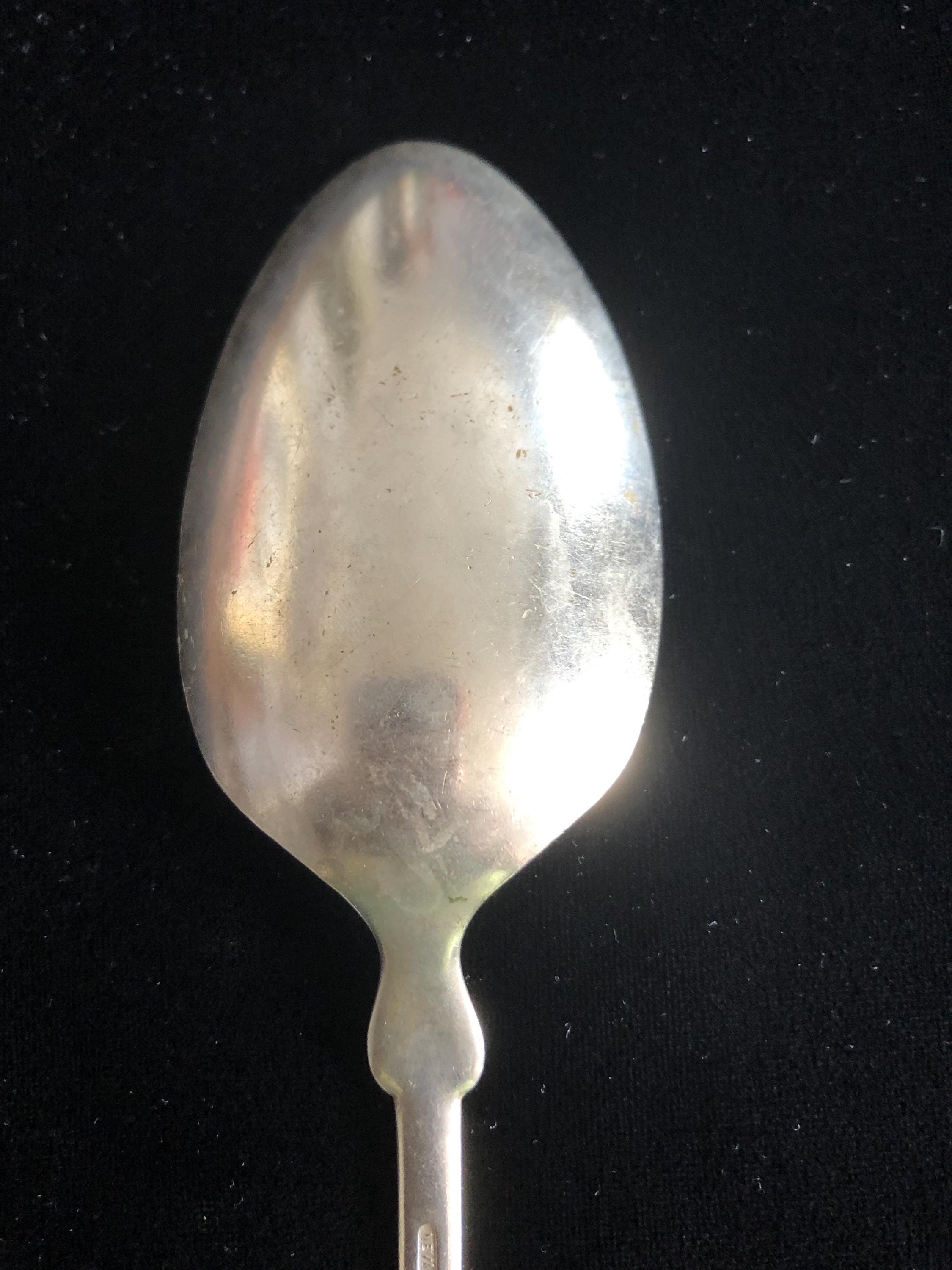 Antique Nevada Nickel Silver O. S. CO. Serving Spoon Tipped Fiddle ...