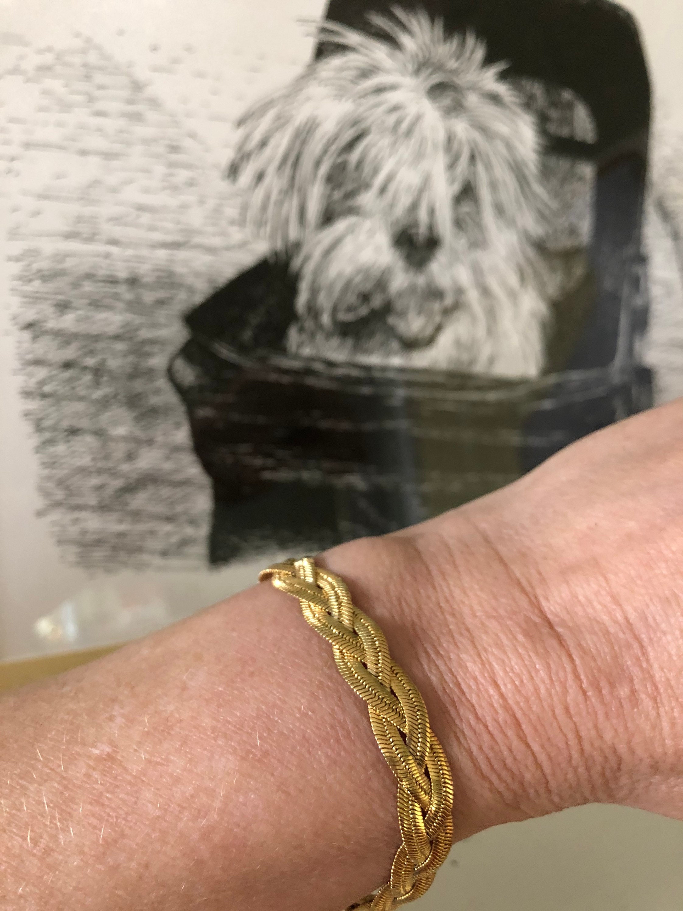 Vintage Golden Three-strand Snake Chain Bracelet - Etsy