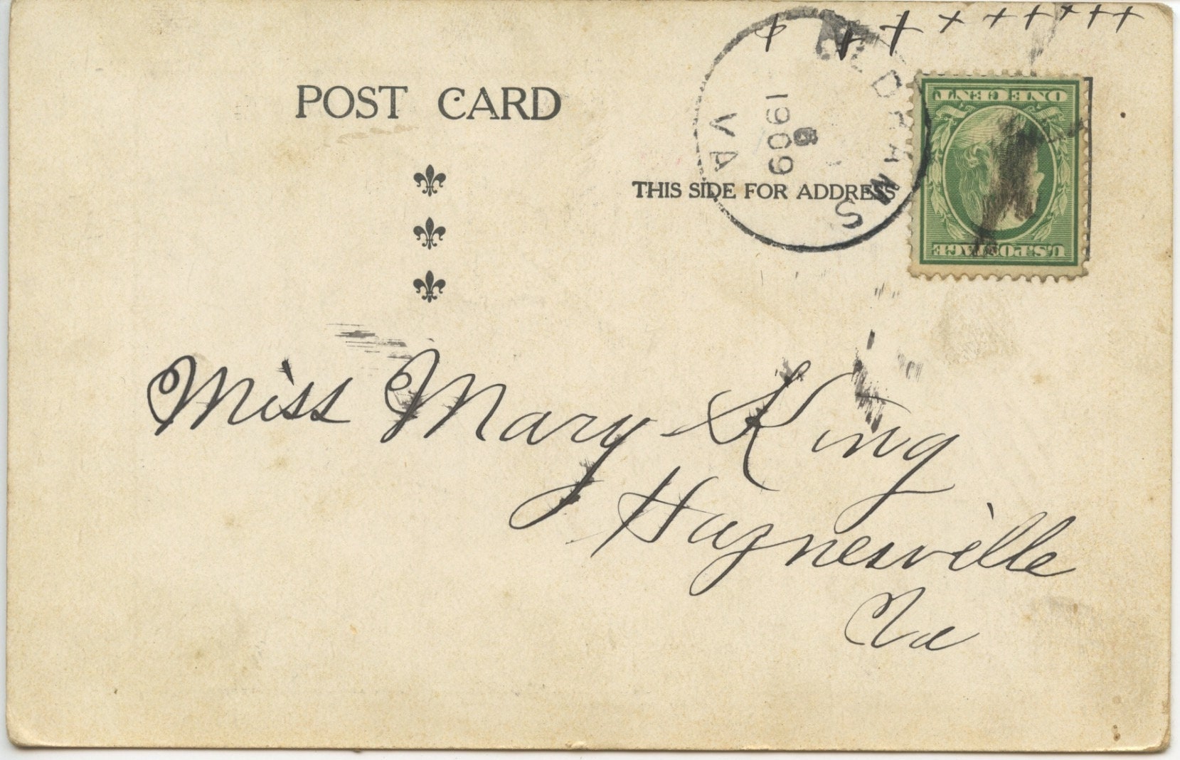 Antique Postcard Ben Franklin Stamp Oldhams VA Printing Error Ink Shift ...