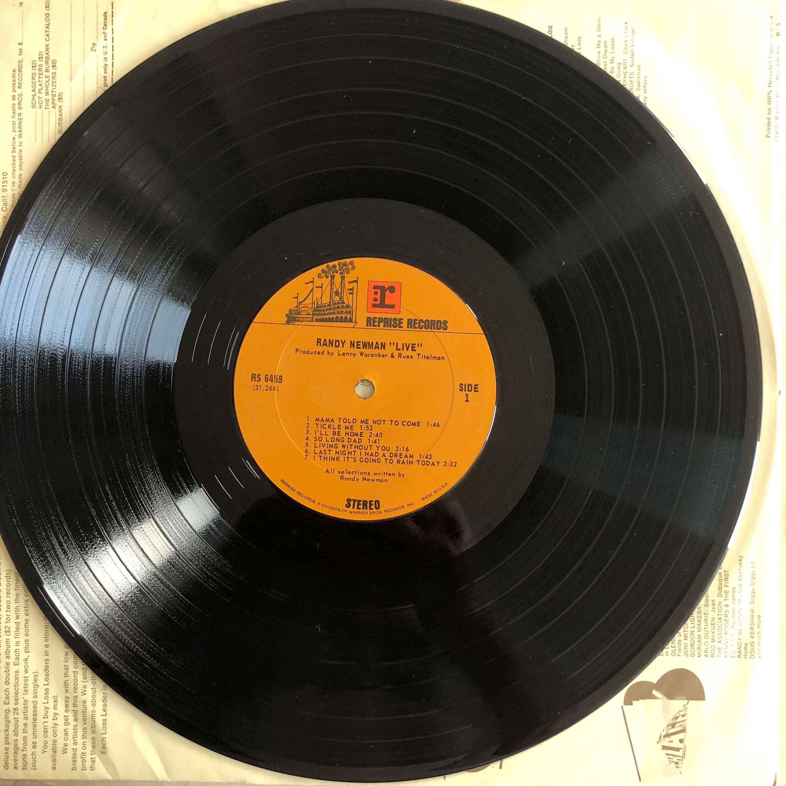 Randy Newman Live Reprise 1971 Vintage Vinyl Record Album - Etsy