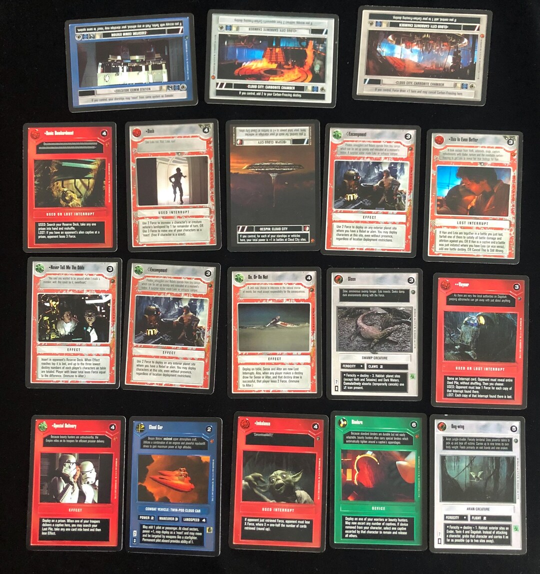 Lot of 18 1997 Star Wars CCG Cards Decipher Customizable Card Game ...