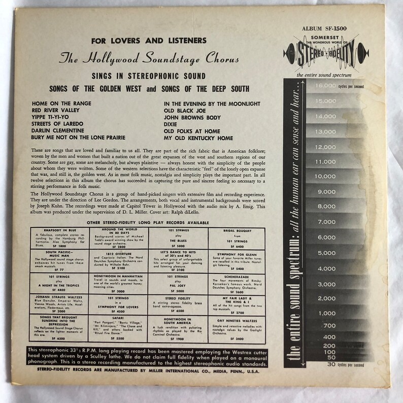 The Hollywood Soundstage Chorus Songs of the Golden West Songs of the ...