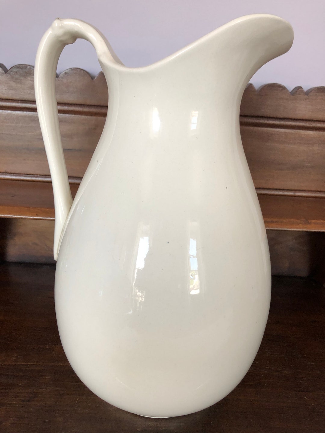 Antique White Ironstone China Warranted Pitcher - Etsy