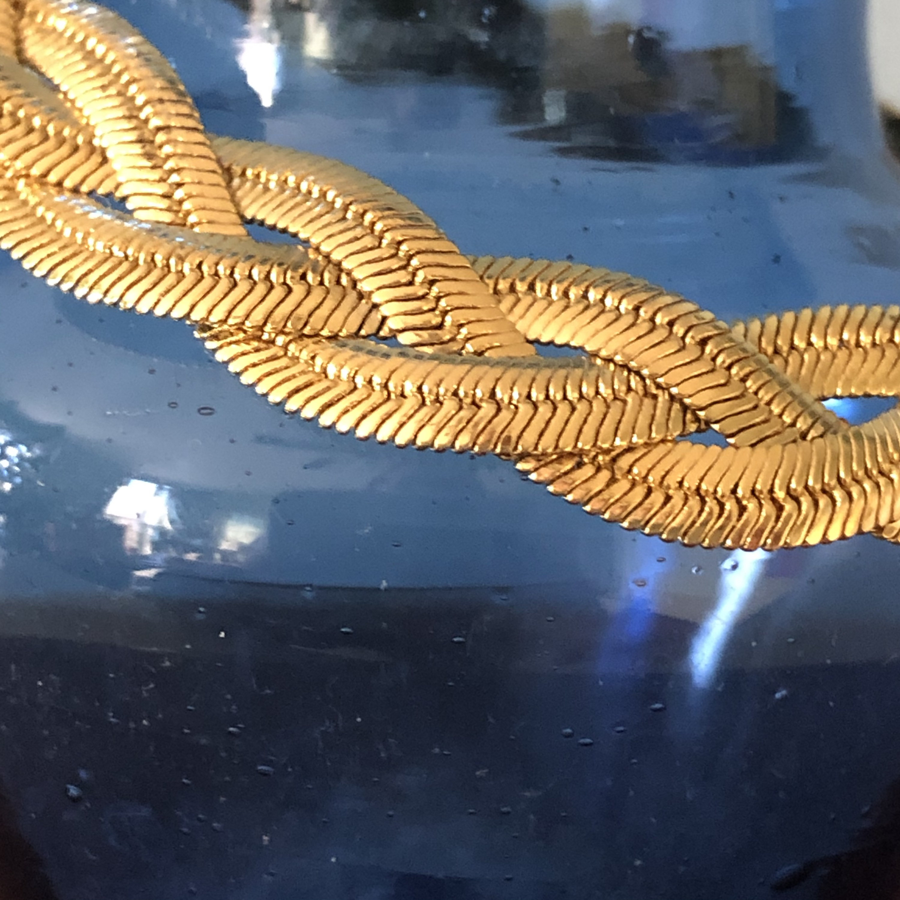 Vintage Golden Three-strand Snake Chain Bracelet - Etsy