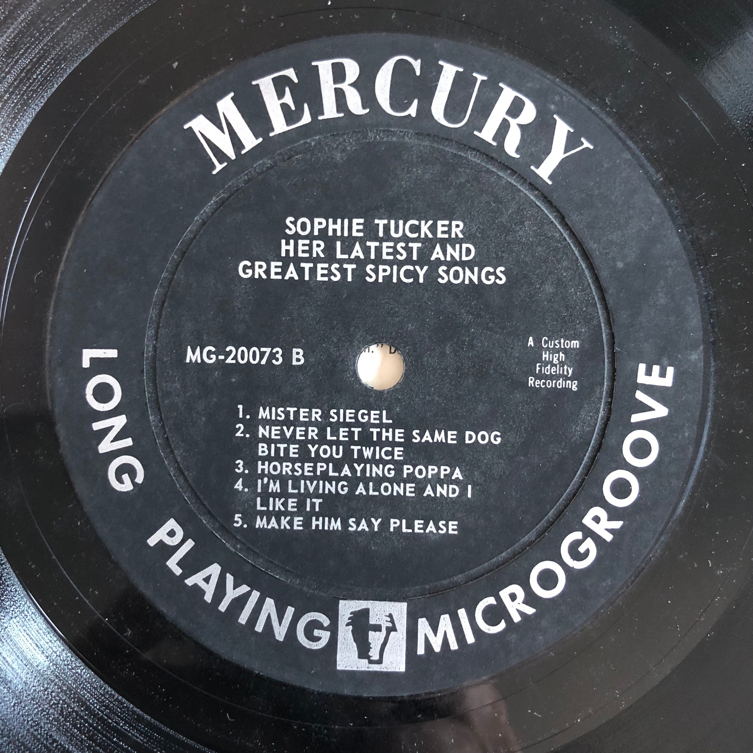 Sophie Tucker Her Latest and Greatest Spicy Songs Mercury 1955 Vintage ...