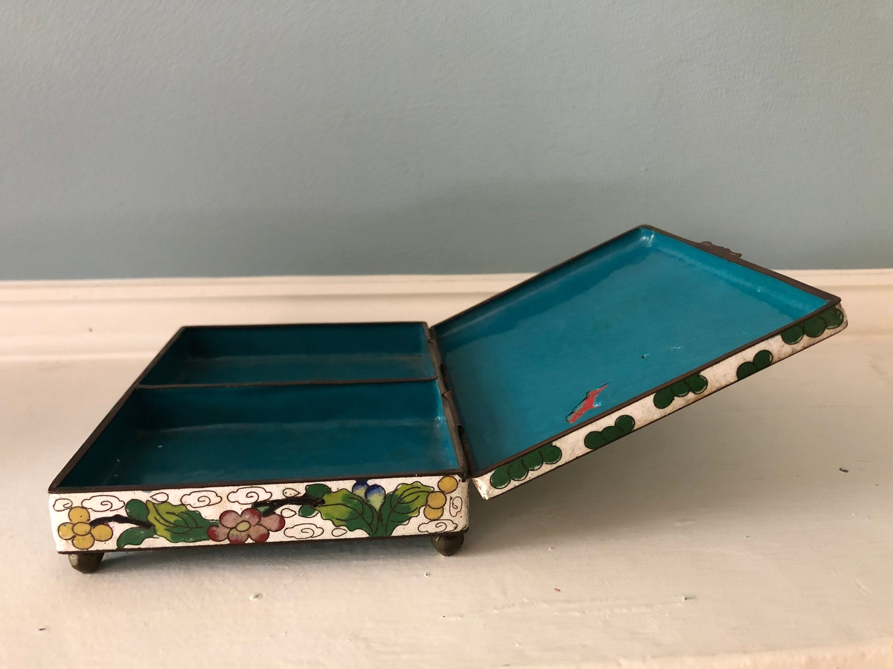 Antique Enameled Metal Playing Card Box Made in China - Etsy