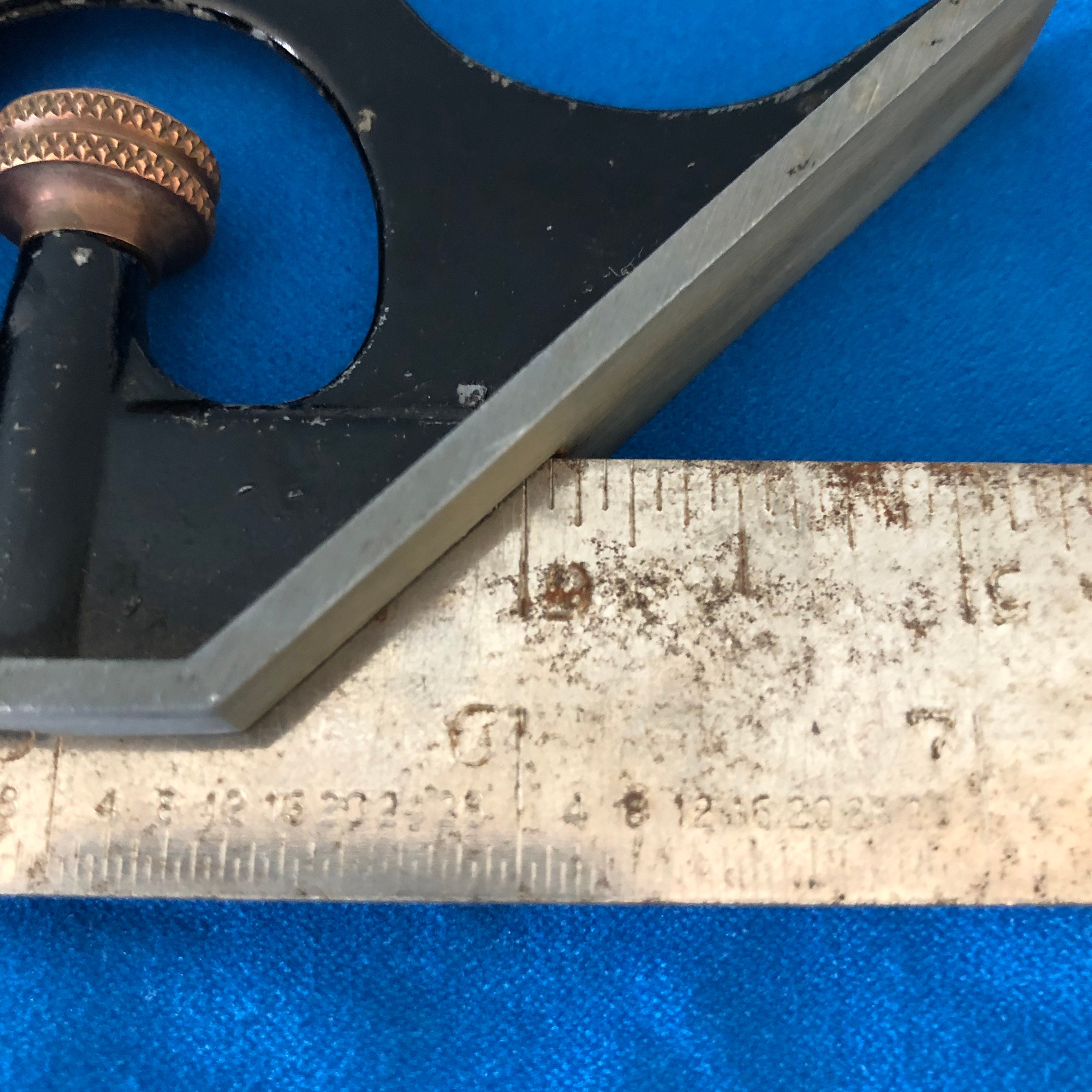 Vintage Leveling Square Carpenter's Woodworking Sliding Metal Ruler ...
