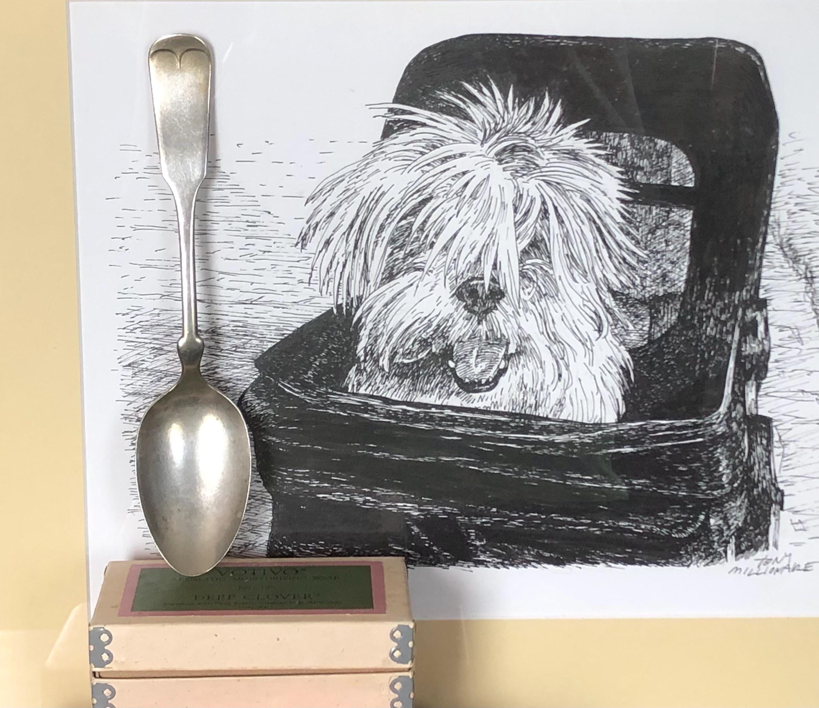 Antique Nevada Nickel Silver O. S. CO. Serving Spoon Tipped Fiddle ...