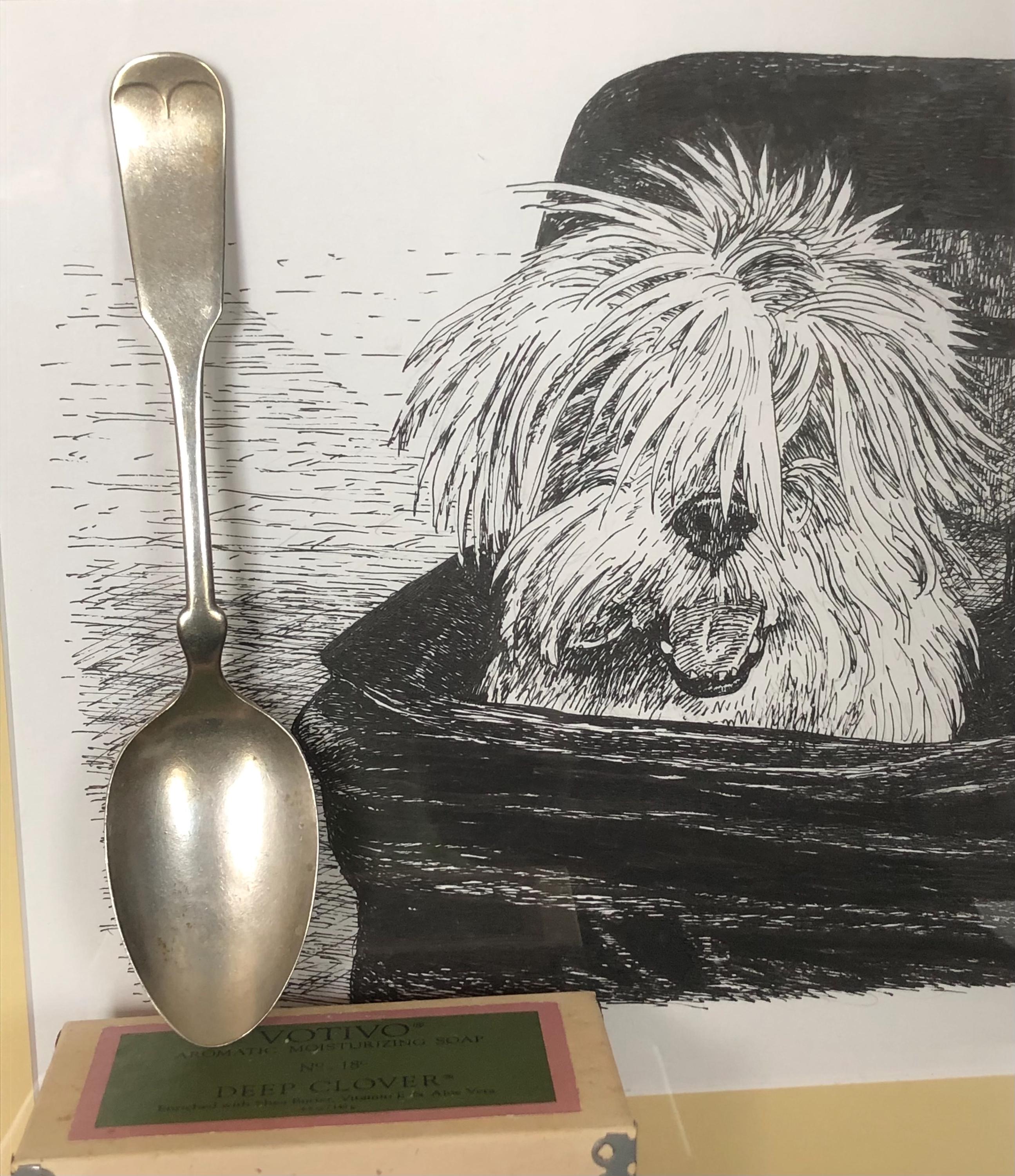 Antique Nevada Nickel Silver O. S. CO. Serving Spoon Tipped Fiddle ...