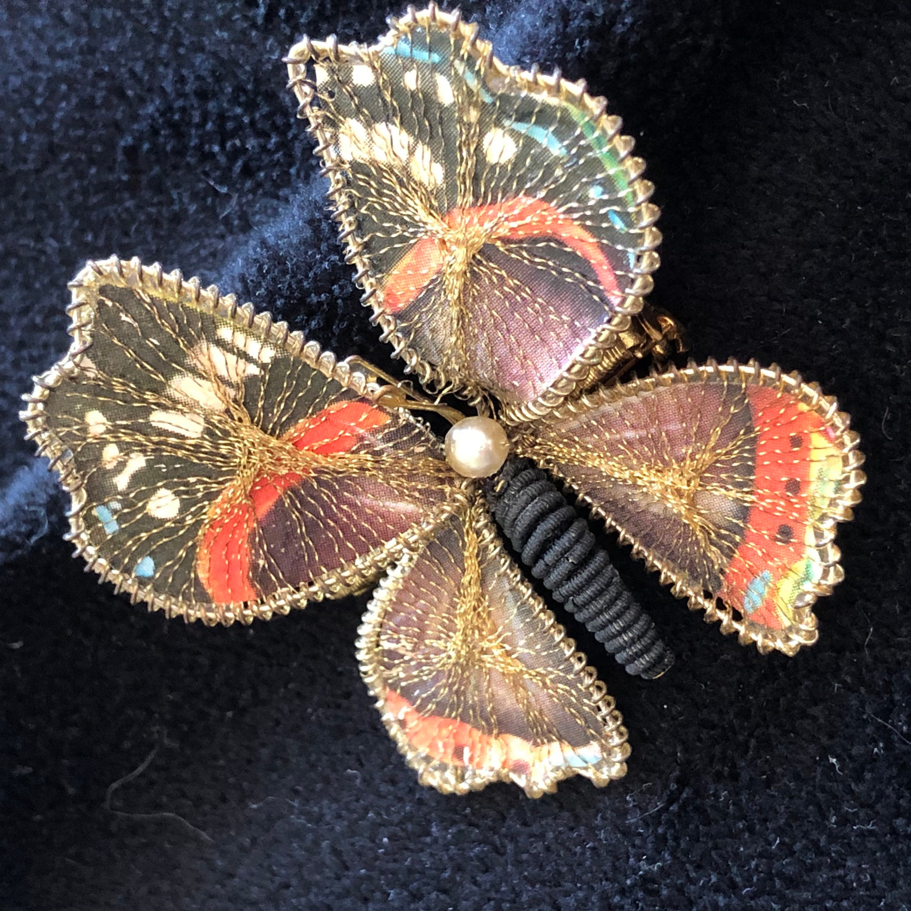 Handmade Gold Thread Wrapped Butterfly Brooch Pin - Etsy