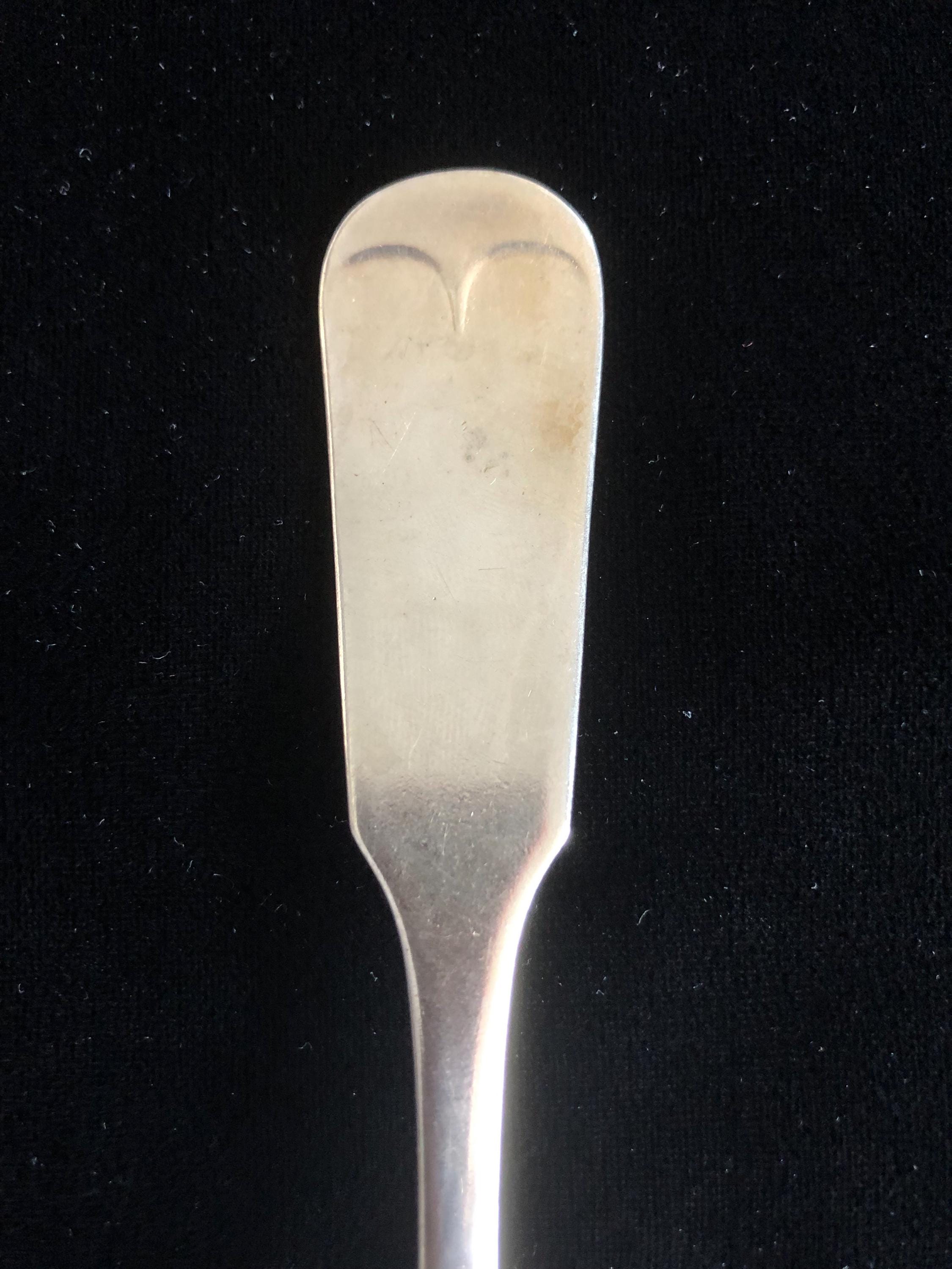 Antique Nevada Nickel Silver O. S. CO. Serving Spoon Tipped Fiddle ...