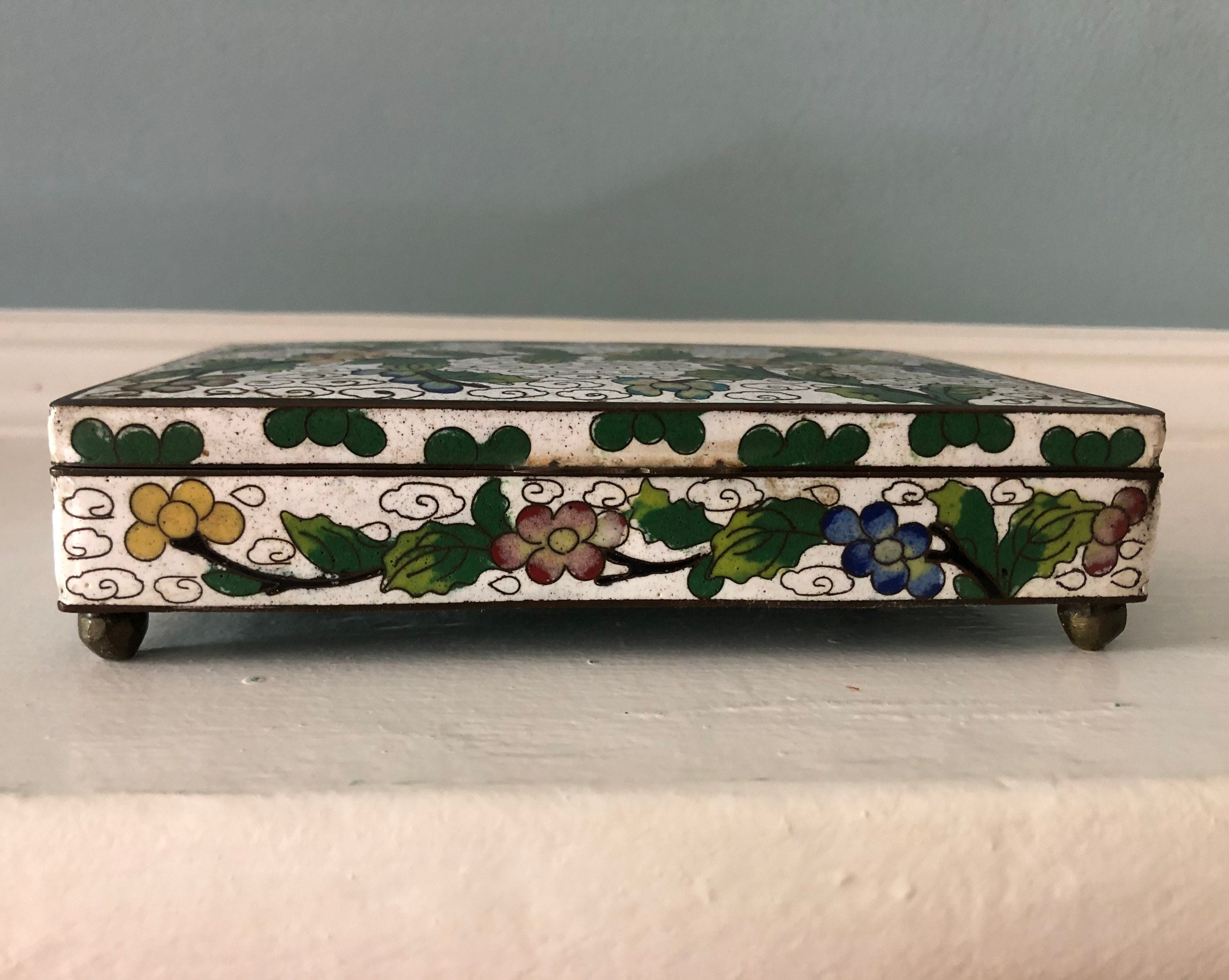 Antique Enameled Metal Playing Card Box Made in China - Etsy